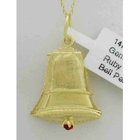 Jewelry | Genuine Ruby Bell Pendant 14k Yellow Gold | Poshmark